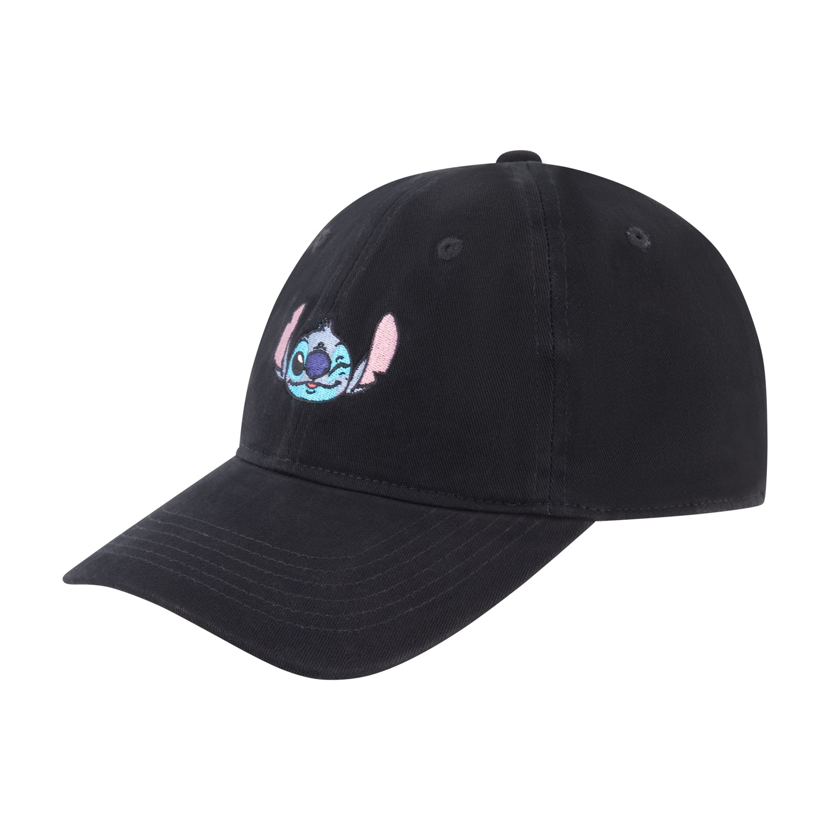 Disney Stitch Winky Face Embroidery Dad Cap,Black – CONCEPT ONE ACCESSORIES
