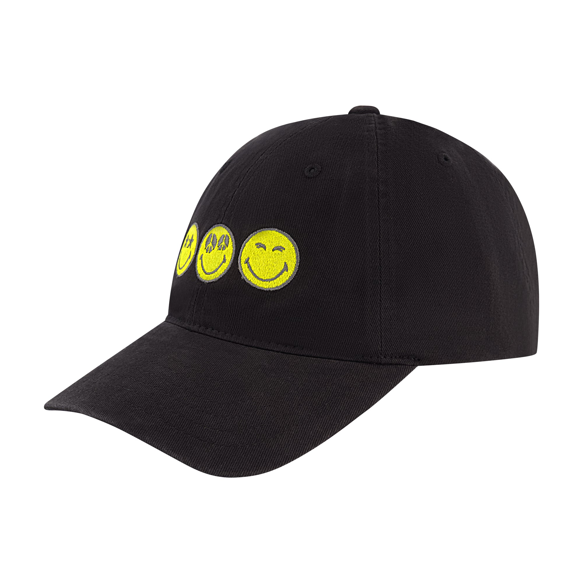 Smileyworld Smilie Peace Eyes Dad Cap,Black